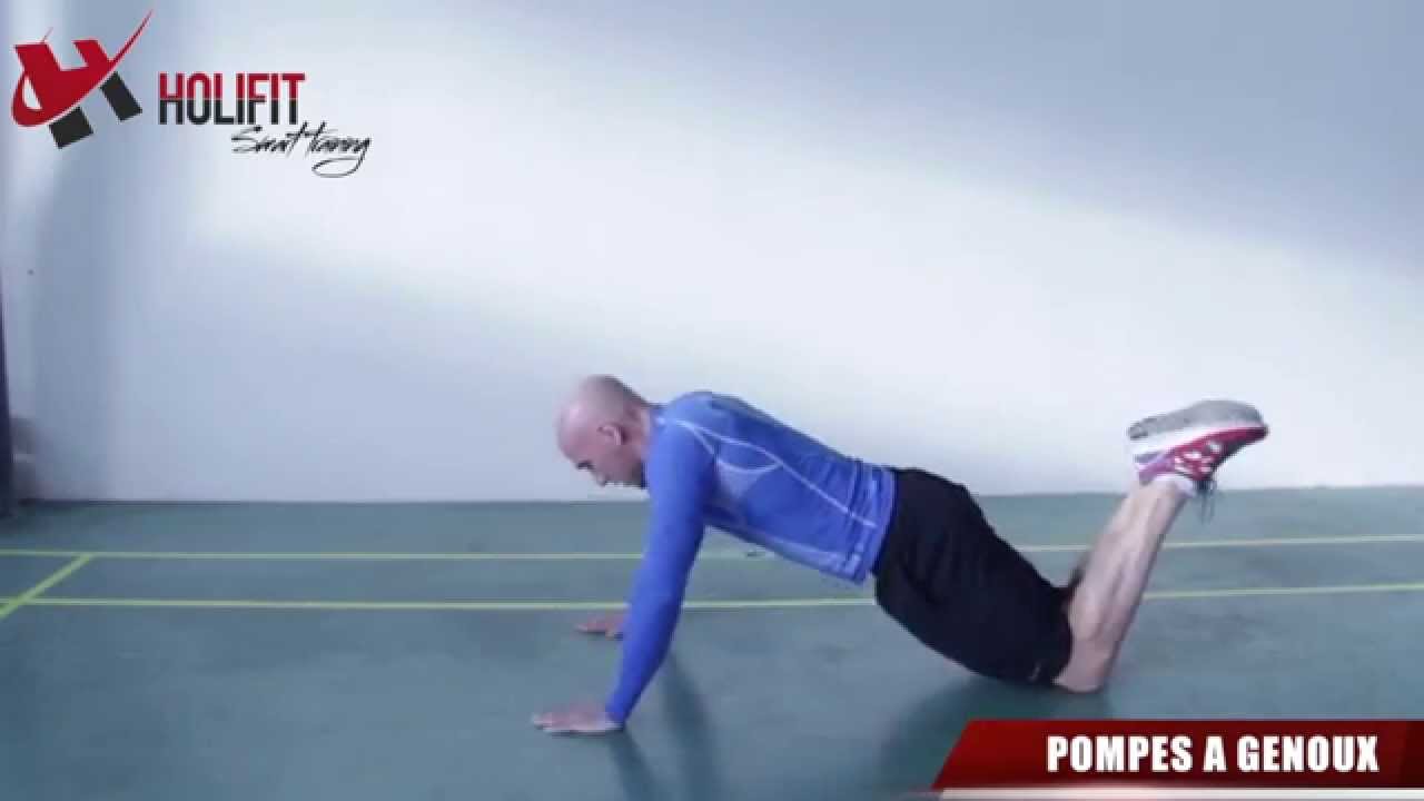 exercice fitness : pompe à genoux - YouTube