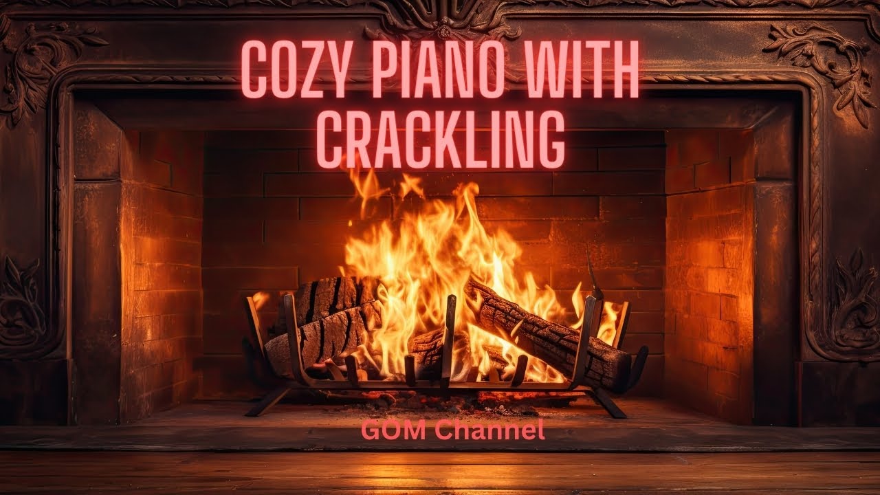 Soothing Piano Music | Relaxing by the Fireplace with Crackling Sounds ...