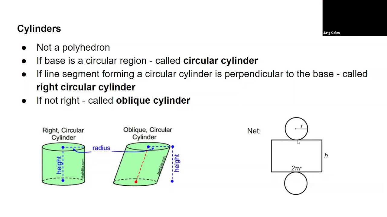 11.11.20 MATH 238 Sec 11.4 (Cylinder and cone) - YouTube