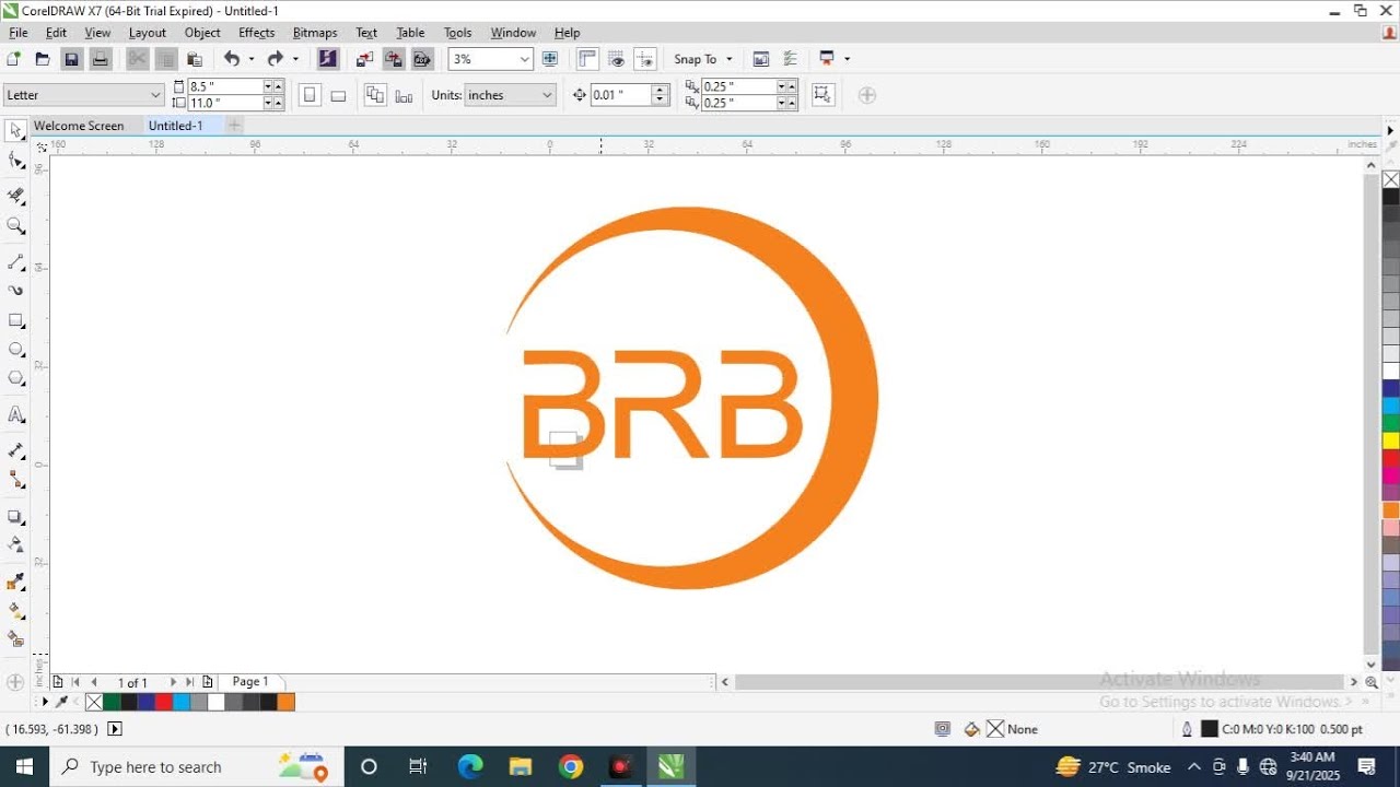 BRB logo design in corel draw. corel draw tutorial - YouTube