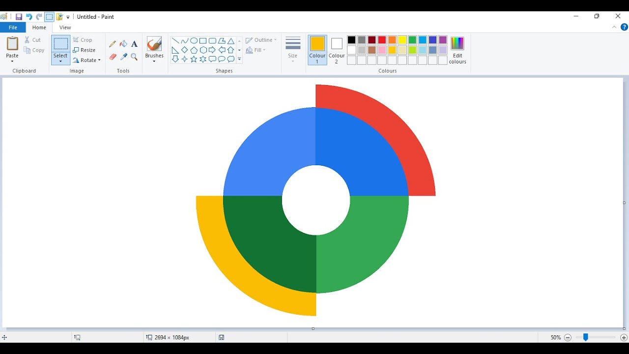 Drawing the Google Find Hub logo in MS Paint - YouTube