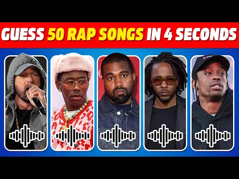 Can you guess 50 random rap songs? | Guess rap song quiz | Rap Songs Quiz 2025 | Eminem, Ye, Tyler
