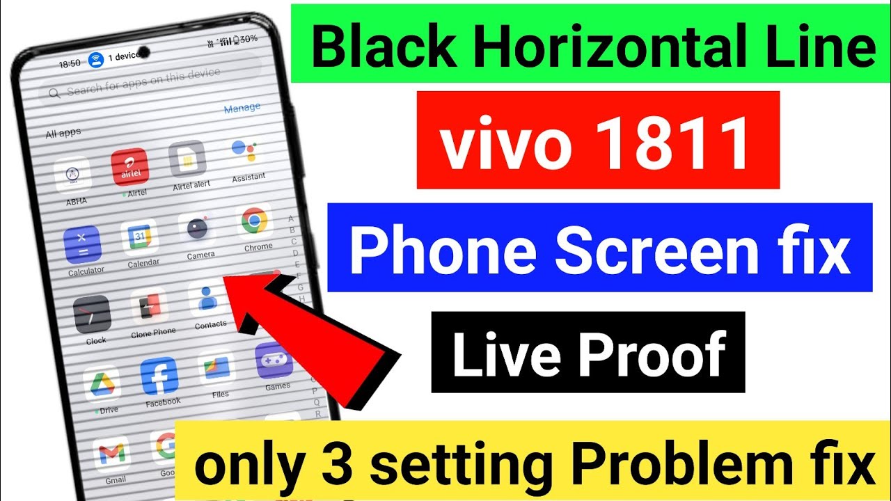 horizontal lines on mobile screen vivo y1811/vivo 1811 phone horizontal ...