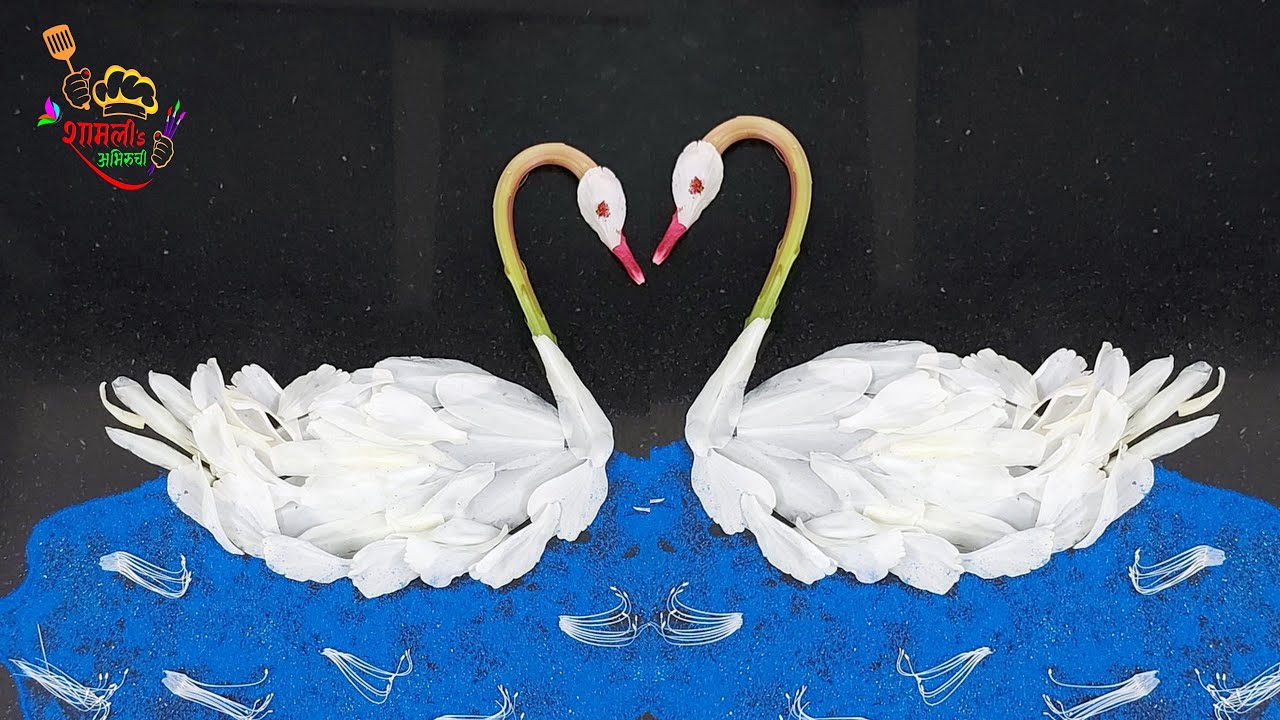 How to make swan using flowers |DIY Home Decor flower Rangoli | Pushpa ...