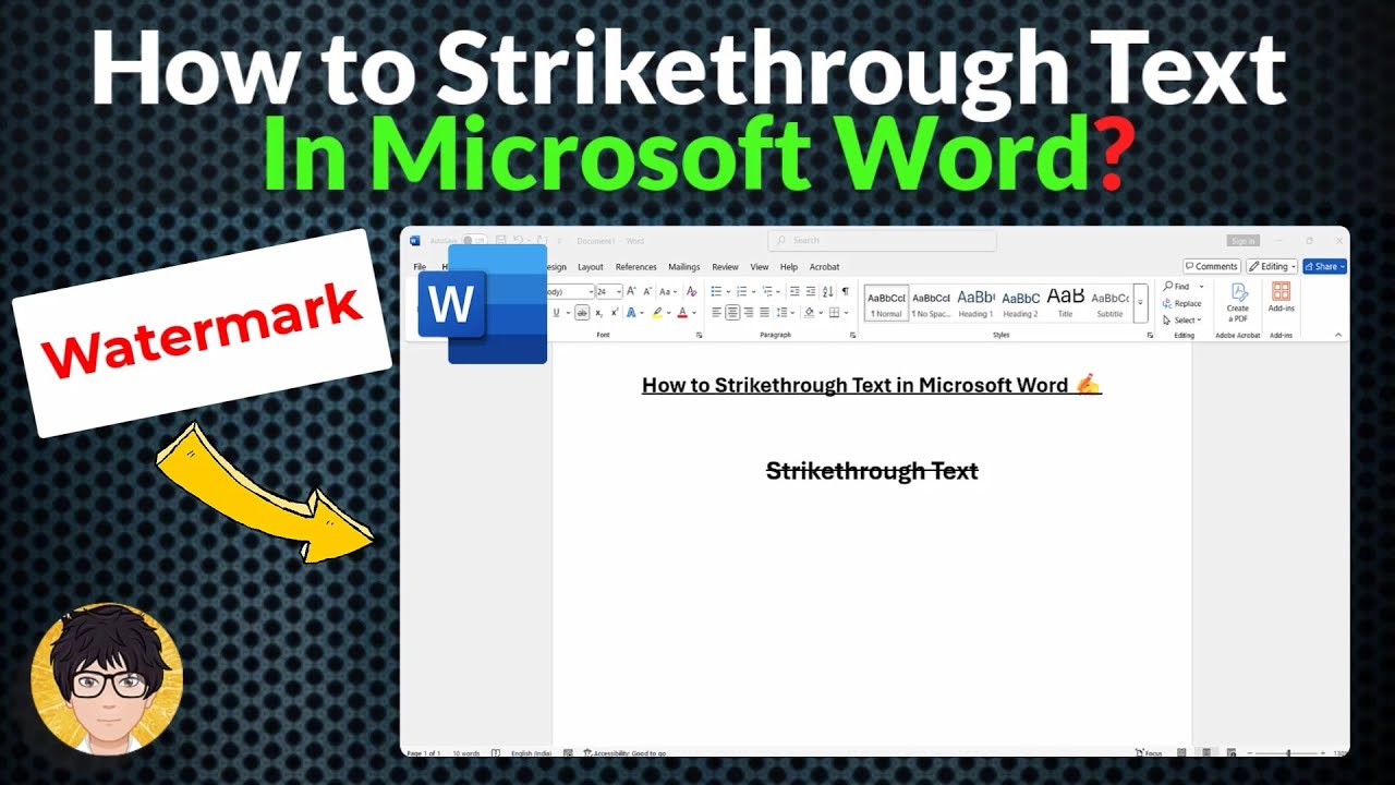 Strikethrough Text in Word - YouTube