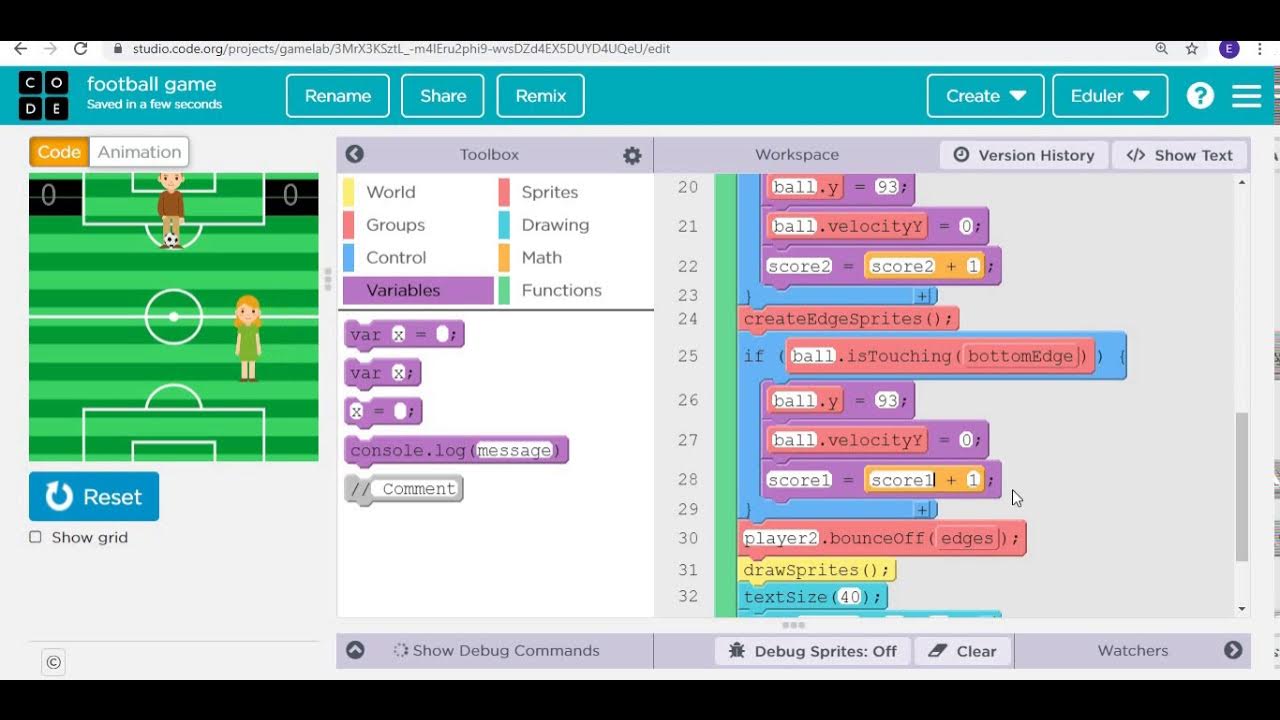 Football Game Part-2 I Game Lab I Code.org - YouTube