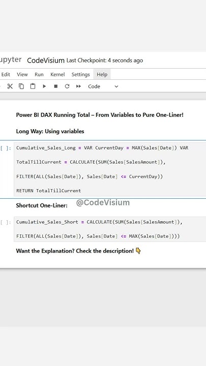 🚀 Power BI DAX Running Total – From Variables to Pure One-Liner! #PowerBI #DAX #RunningTotal ...