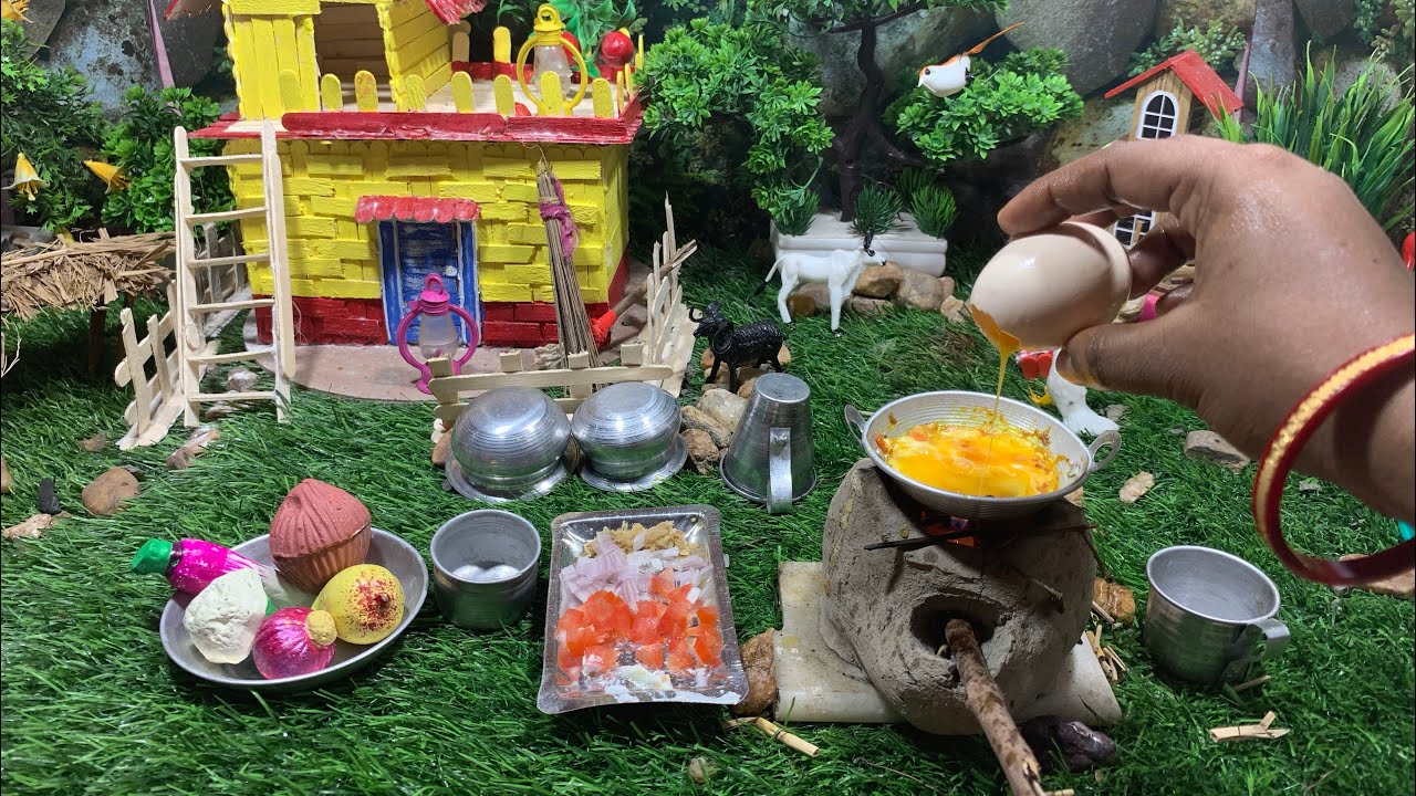 Miniature egg vujiya recipe /egg recipe/ mini real cooking /egg vujiya ...