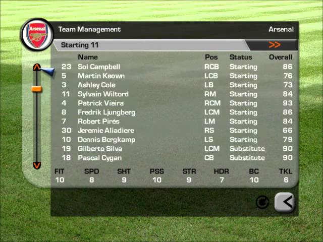 Fifa 2004 Menu