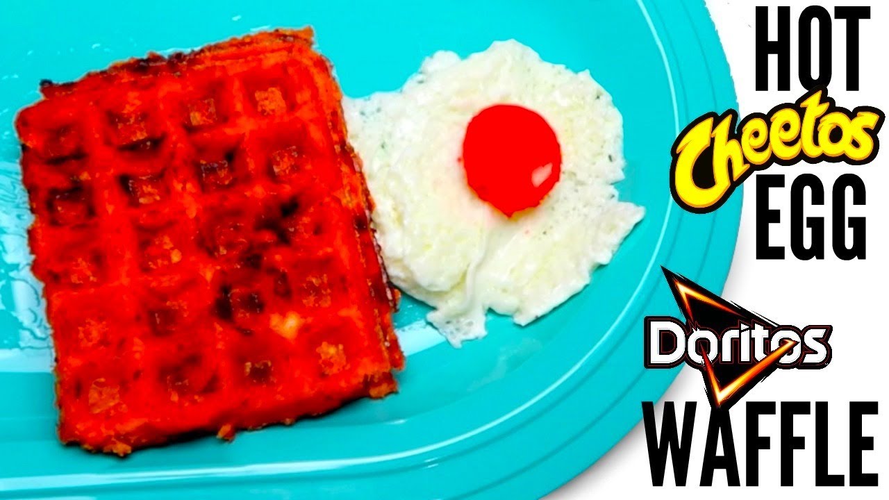 FLAMIN' HOT BREAKFAST - DIY Cheetos Egg & Doritos Waffle | How To - YouTube