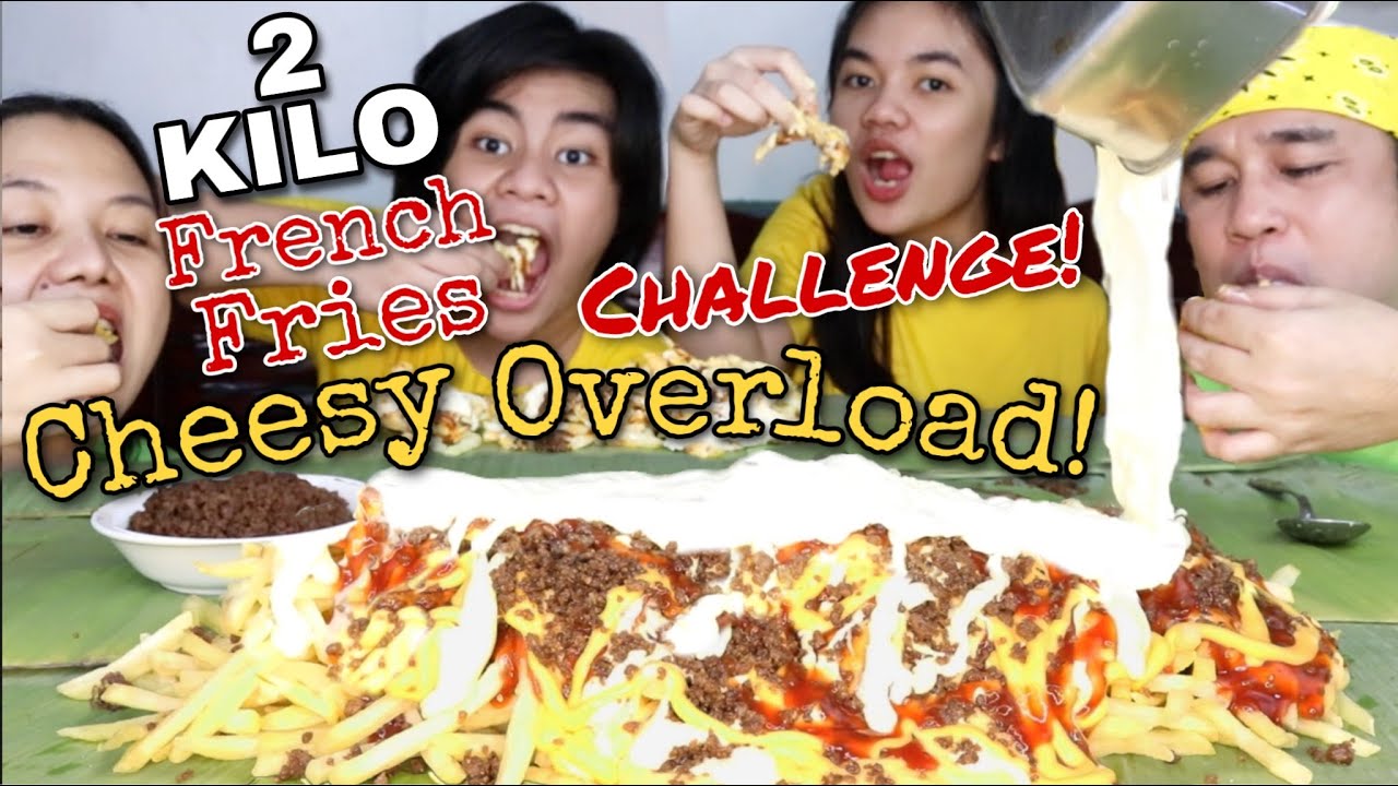2 kilo Cheesy French Fries Overload with Ground Beef Pinoy Mukbang! online Collab @Diskarteng ...