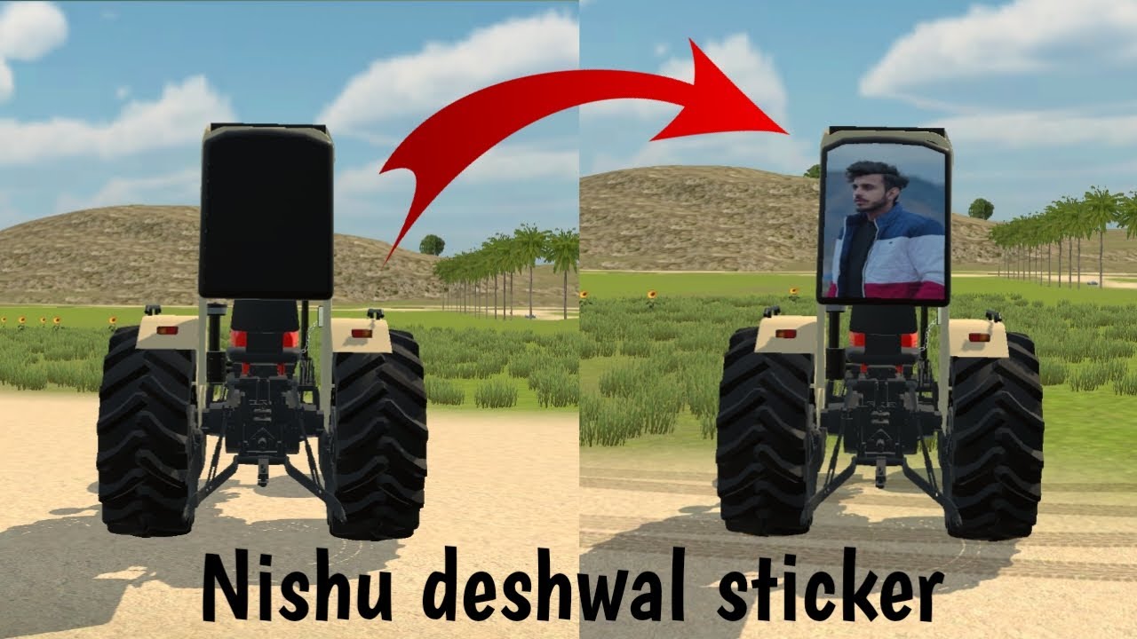 How to add Nishu deshwal sticker in || Indian vehicles simulator 3d ...