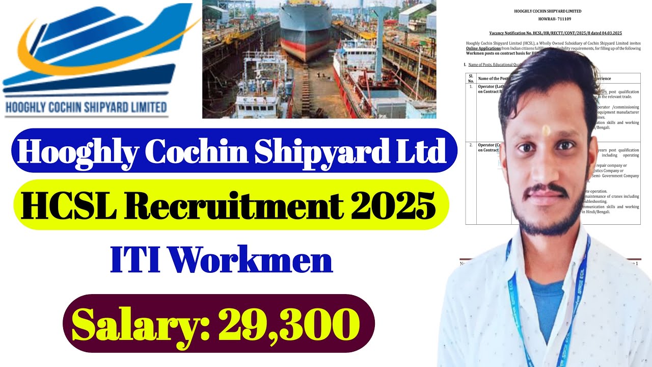 ITI सरकारी नौकरी | HCSL Recruitment 2025 | HCSL ITI Workmen Job ...