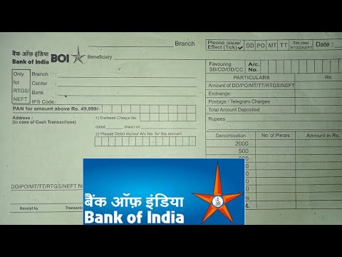 How to Fill Bank Of India Demand Draft Form in 2025 ? - YouTube