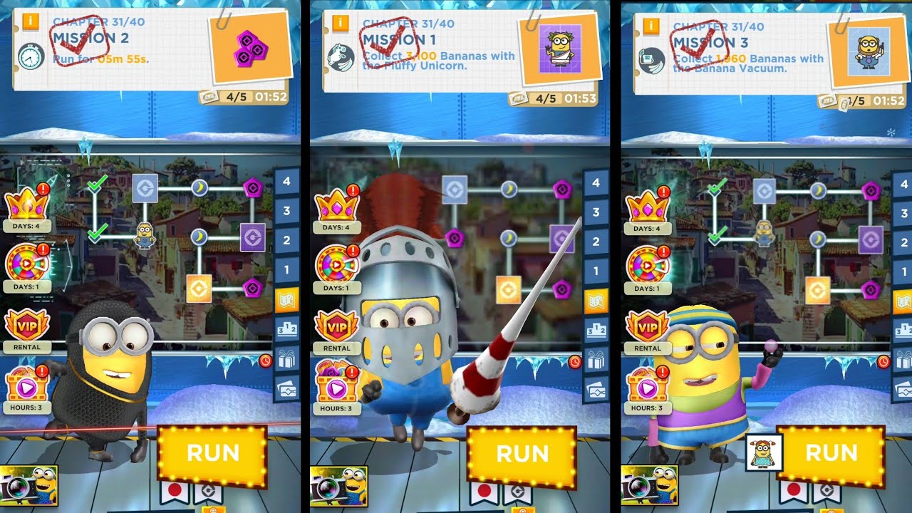 Minion Rush Spy Gru and Knight and Bratt's Workout minions at ...