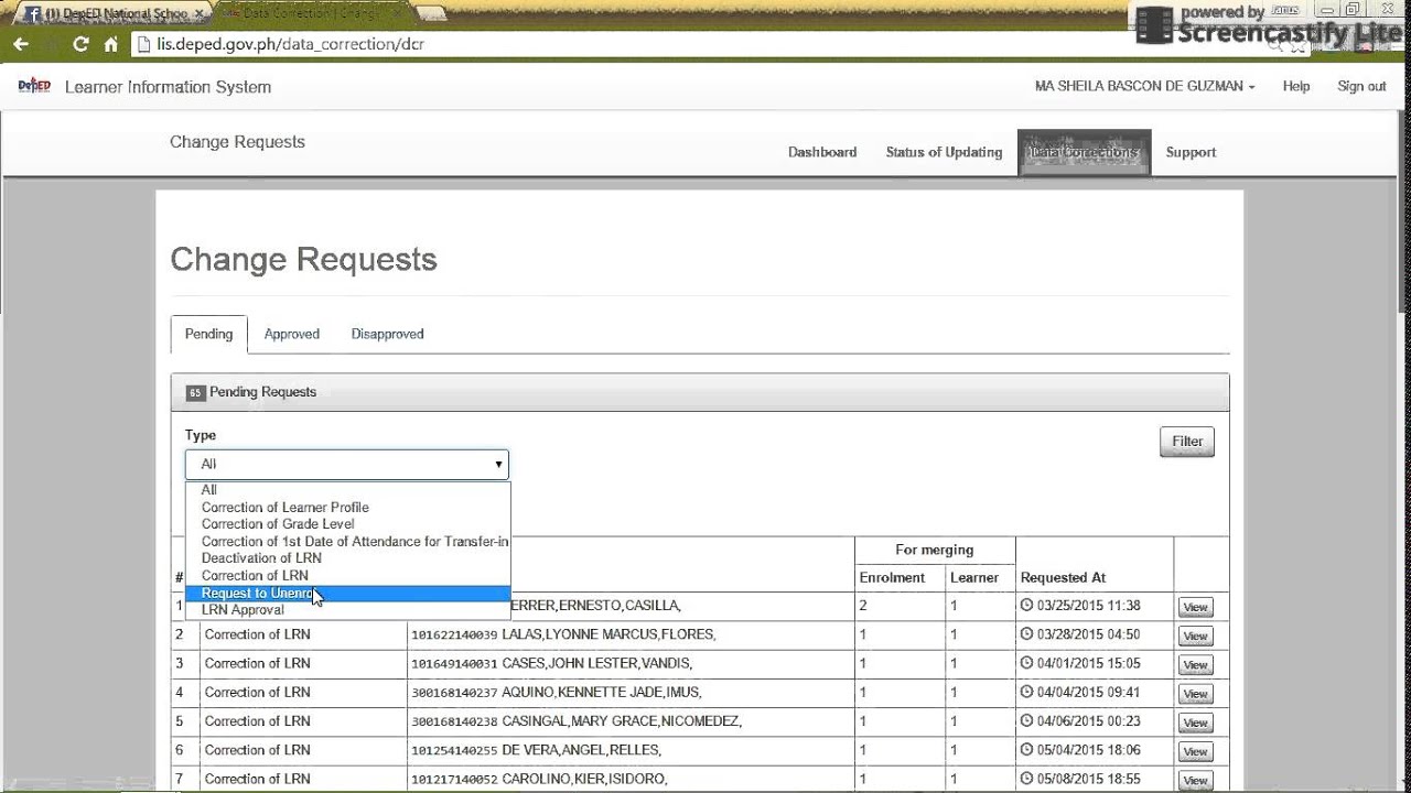 How to Approve Unenrolled Request using DPO account - YouTube