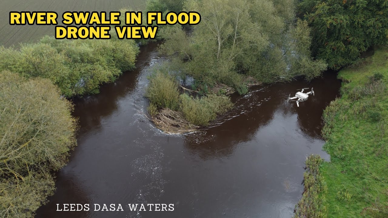 RIVER SWALE IN FLOOD TOPCLIFFE & ASENBY DRONE VIEW OCT 2023 - YouTube