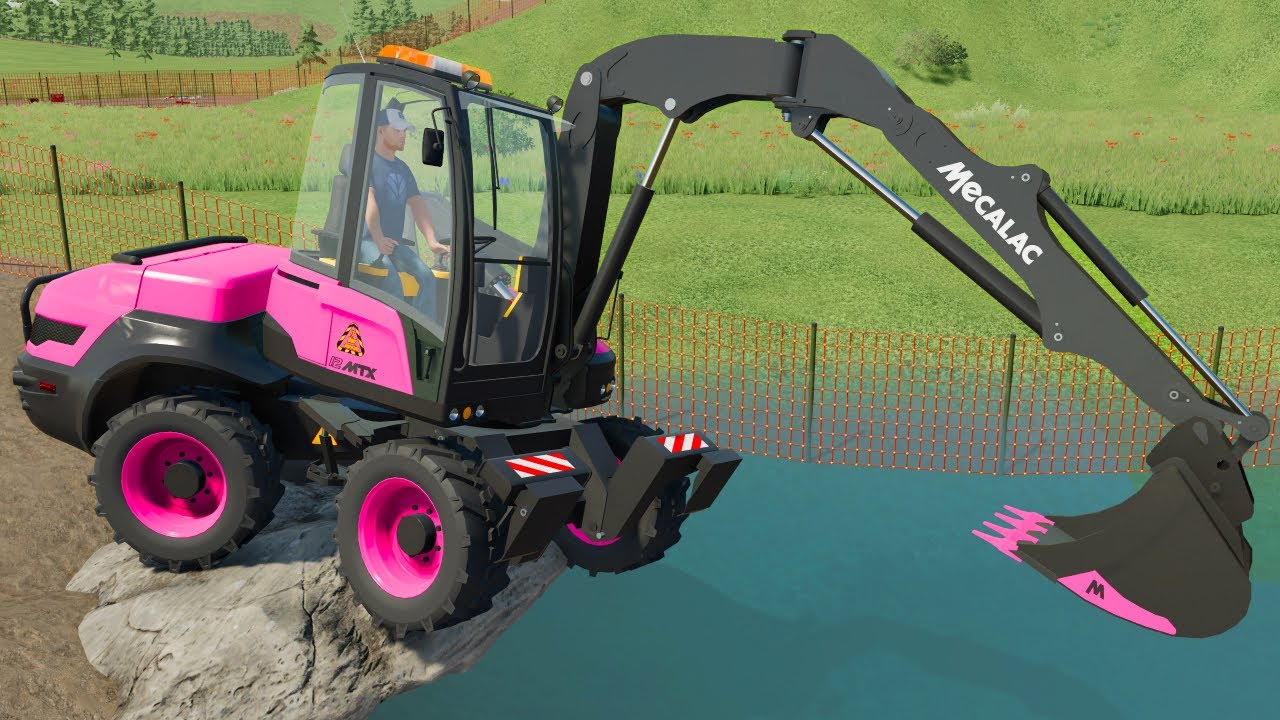 COLORED MECALAC EXCAVATOR DEATH RUN | Farming Simulator 22 - YouTube