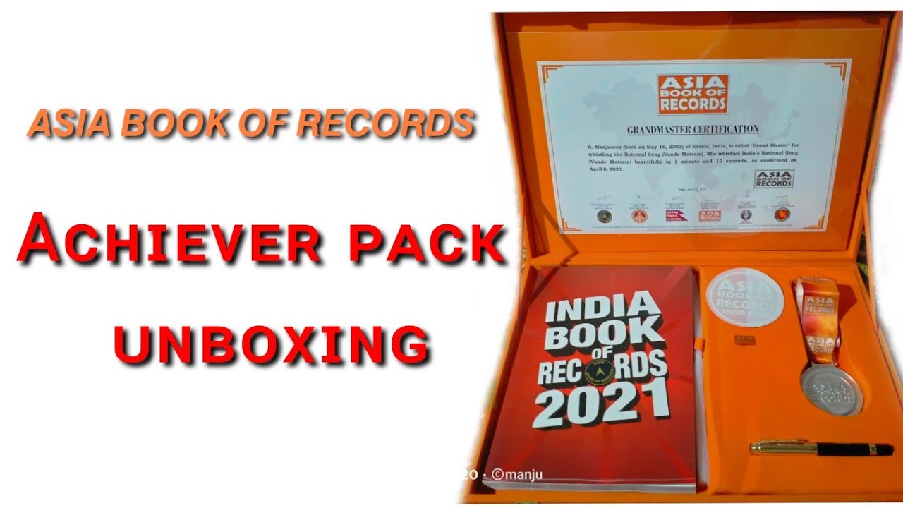 Asia book of records acheiver pack unboxing - YouTube