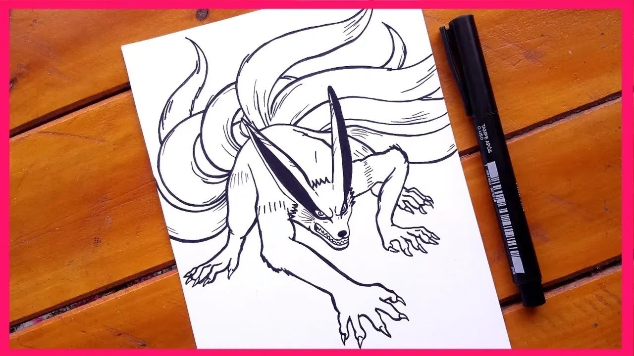 Cómo dibujar un zorro de 9 colas Kyuubi naruto HD - YouTube