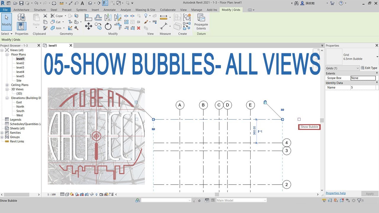 HOW TO SHOW/ ADD BUBBLES IN ALL VIEWS? LEARNING REVIT (05) - YouTube