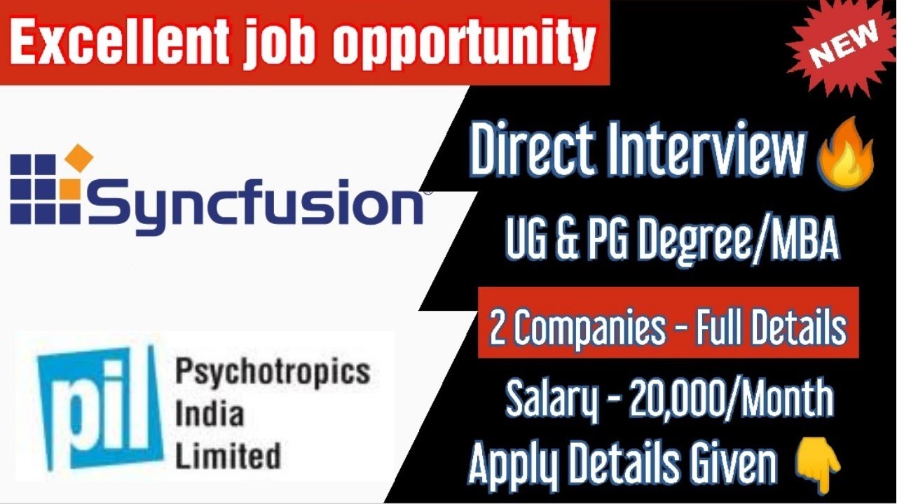 Don't Miss This Opportunity🔥 Direct Interview | Syncfusion Software & PIL India - UG & PG Degree ...