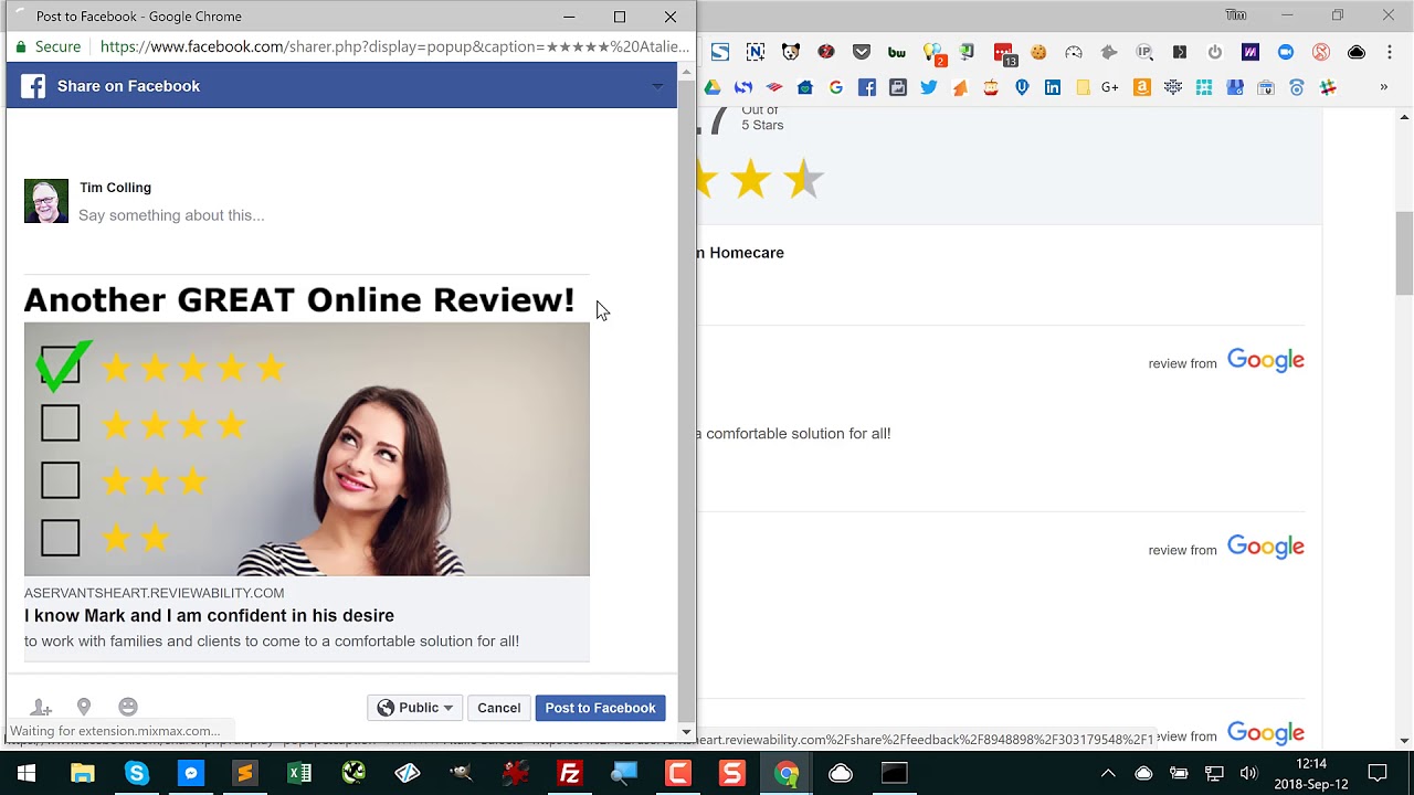 Sharing Google reviews to Facebook pages - YouTube