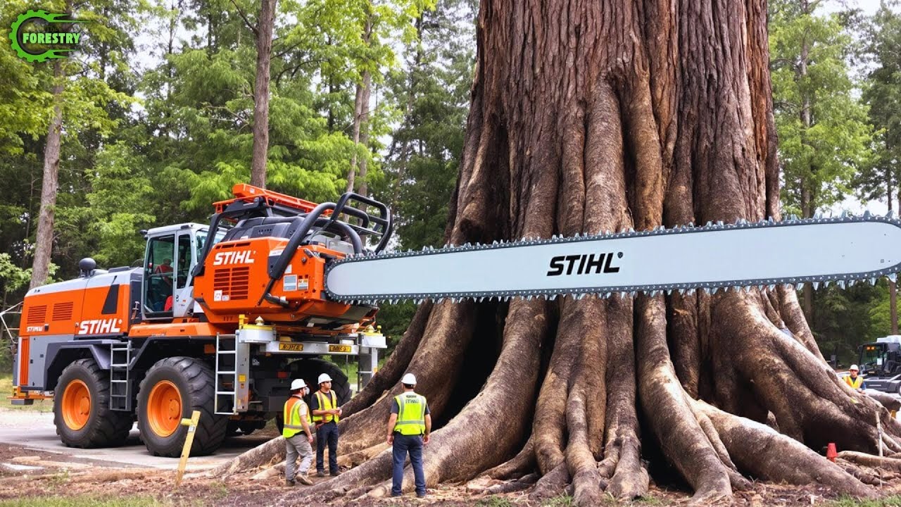 Extreme Dangerous Fastest Big Chainsaw Cutting Tree Machines – Stump ...