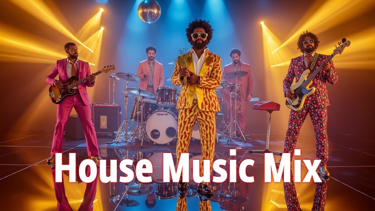 Funky House Grooves Upbeat Disco Night Vintage Funk Dance Mix Club ...