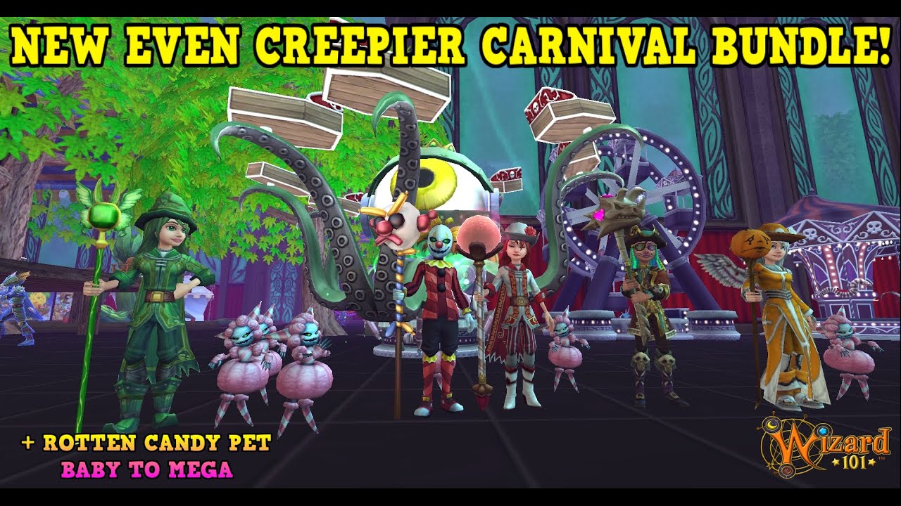 Wizard101 : NEW EVEN CREEPIER CARNIVAL BUNDLE + ROTTEN CANDY PET / BABY ...