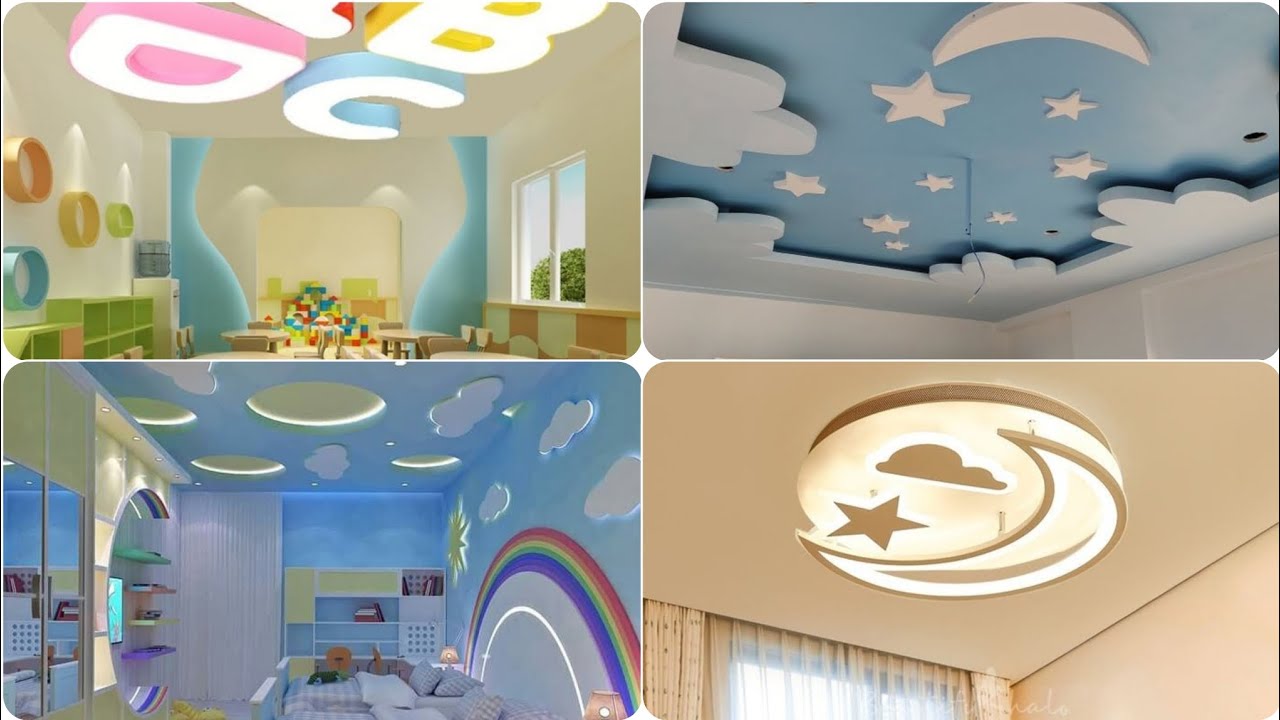 gypsum false ceiling light design for kids room|cartoon ceiling design ...