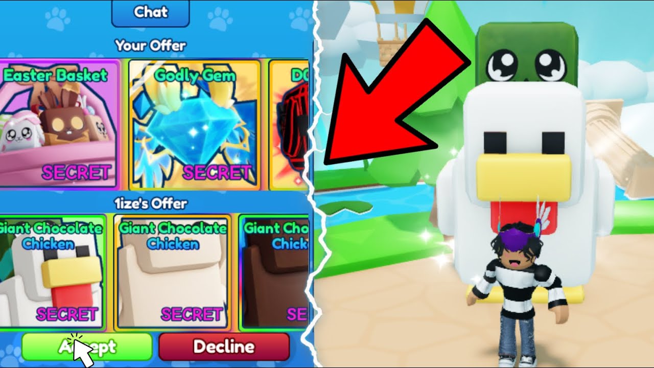 MY MOST INSANE TRADE! Trading Mythic Giant Chocolate Chicken In ...