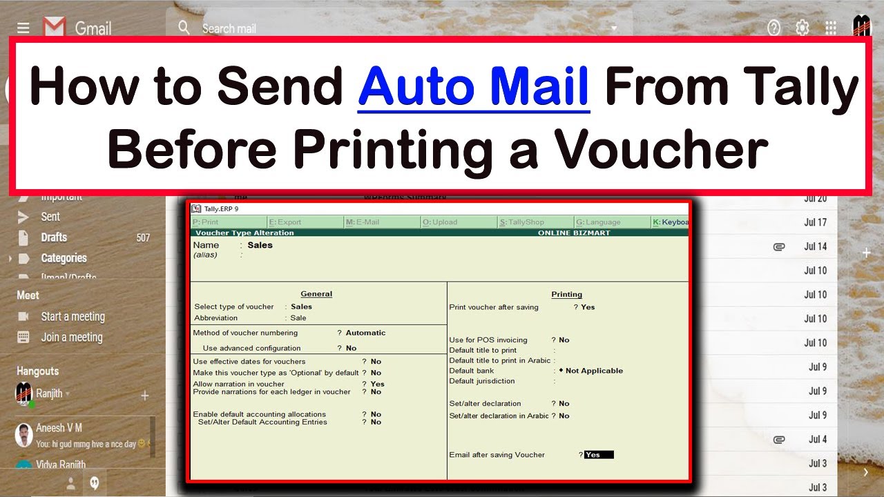 How to Enable Mail After Save option in Tally.ERP9 - YouTube