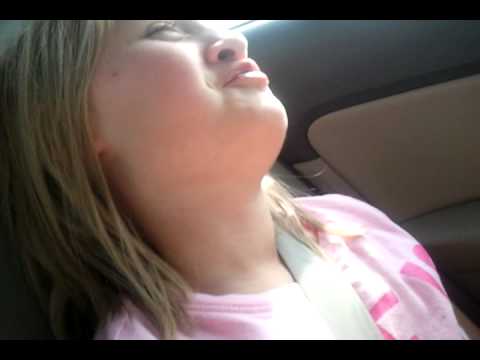 My sister in the car sleeping