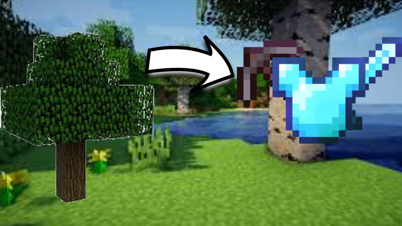 Minecraft, But Trees Leaves Drop OP Items - YouTube