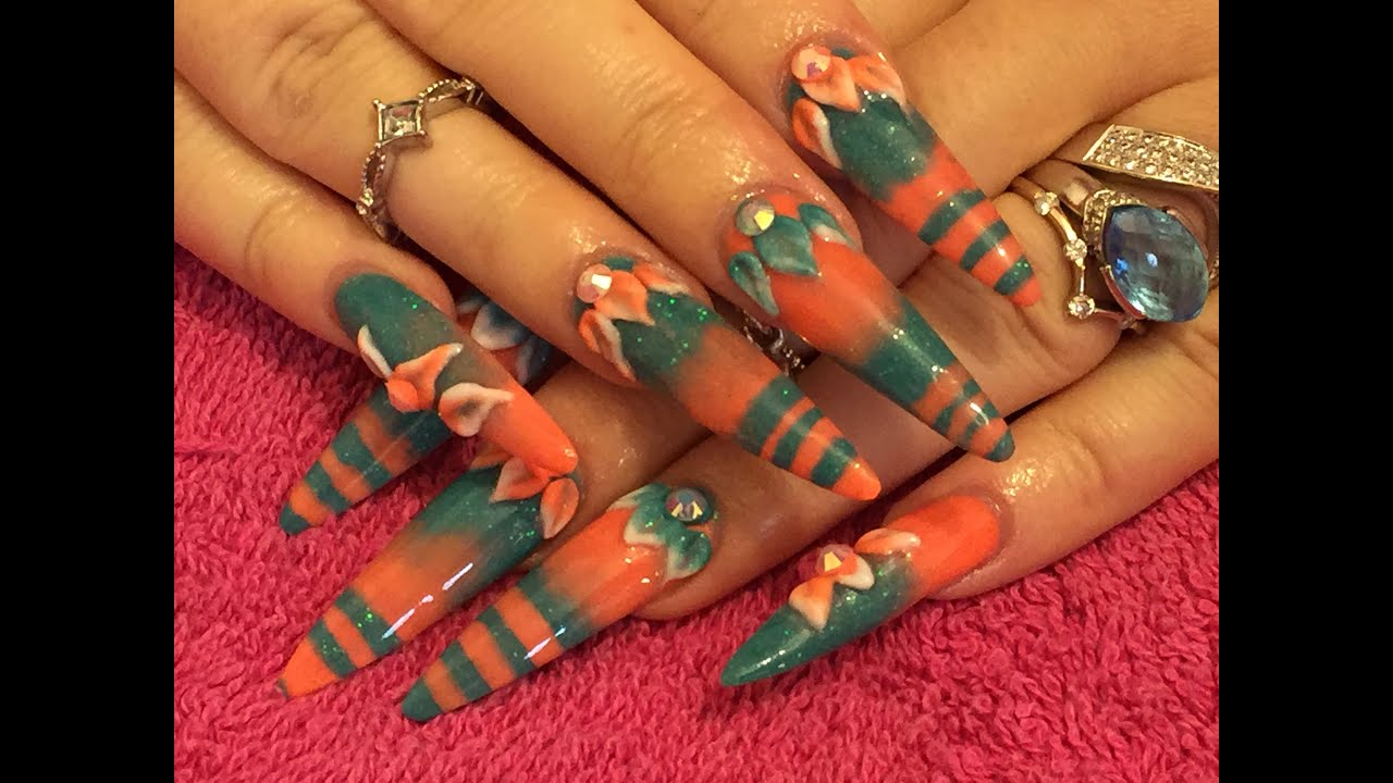 long stiletto sculpted nails - How-to Acrylic Nails using Crystal Nails ...