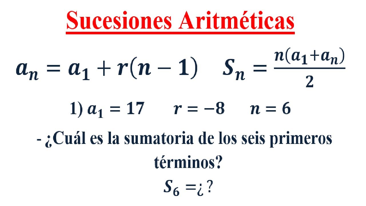 Sucesión o Progresión Aritmética - Ejercicio 6 - YouTube