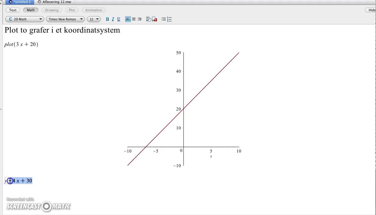 Plot to grafer i et koordinatsystem - YouTube