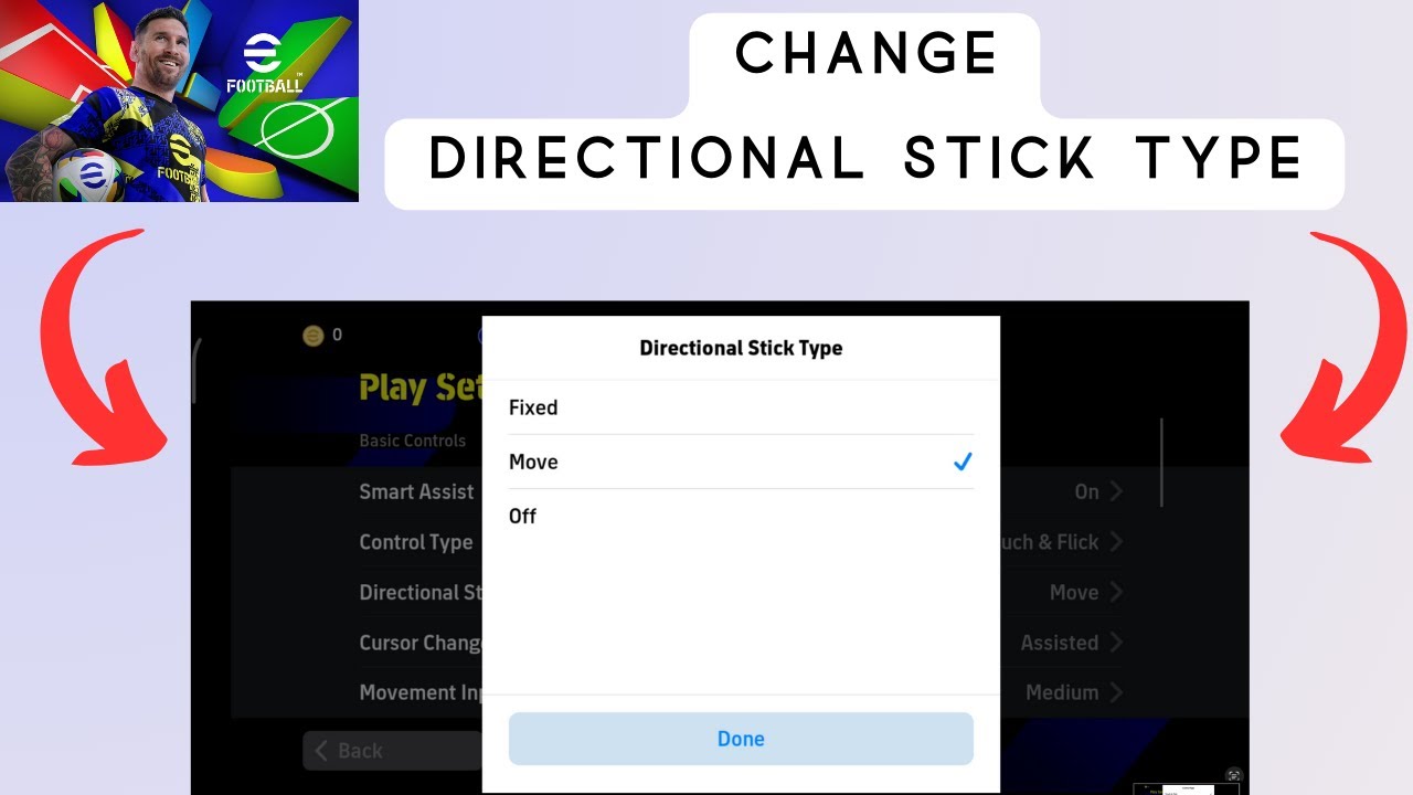 How to Change Directional stick type in eFootball 2025 Mobile - YouTube
