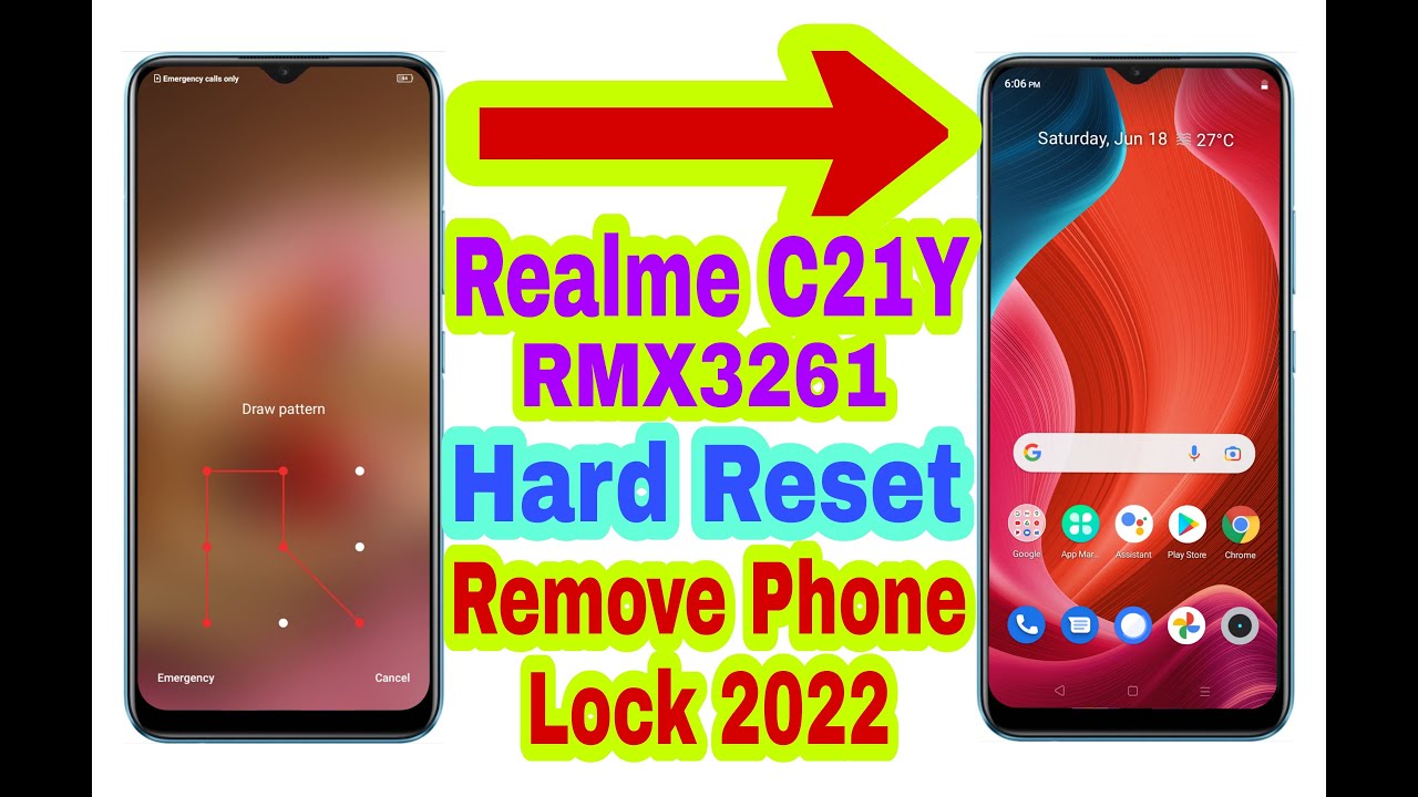 Realme C21Y (RMX3261) Hard Reset/Remove Phone Lock 2022 || Unlock ...
