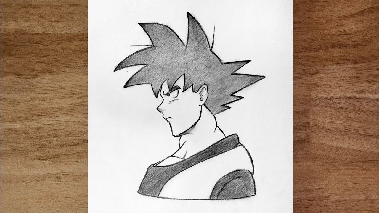 Easy Goku Drawing Side View Step By Step Tutorial For Beginners - YouTube