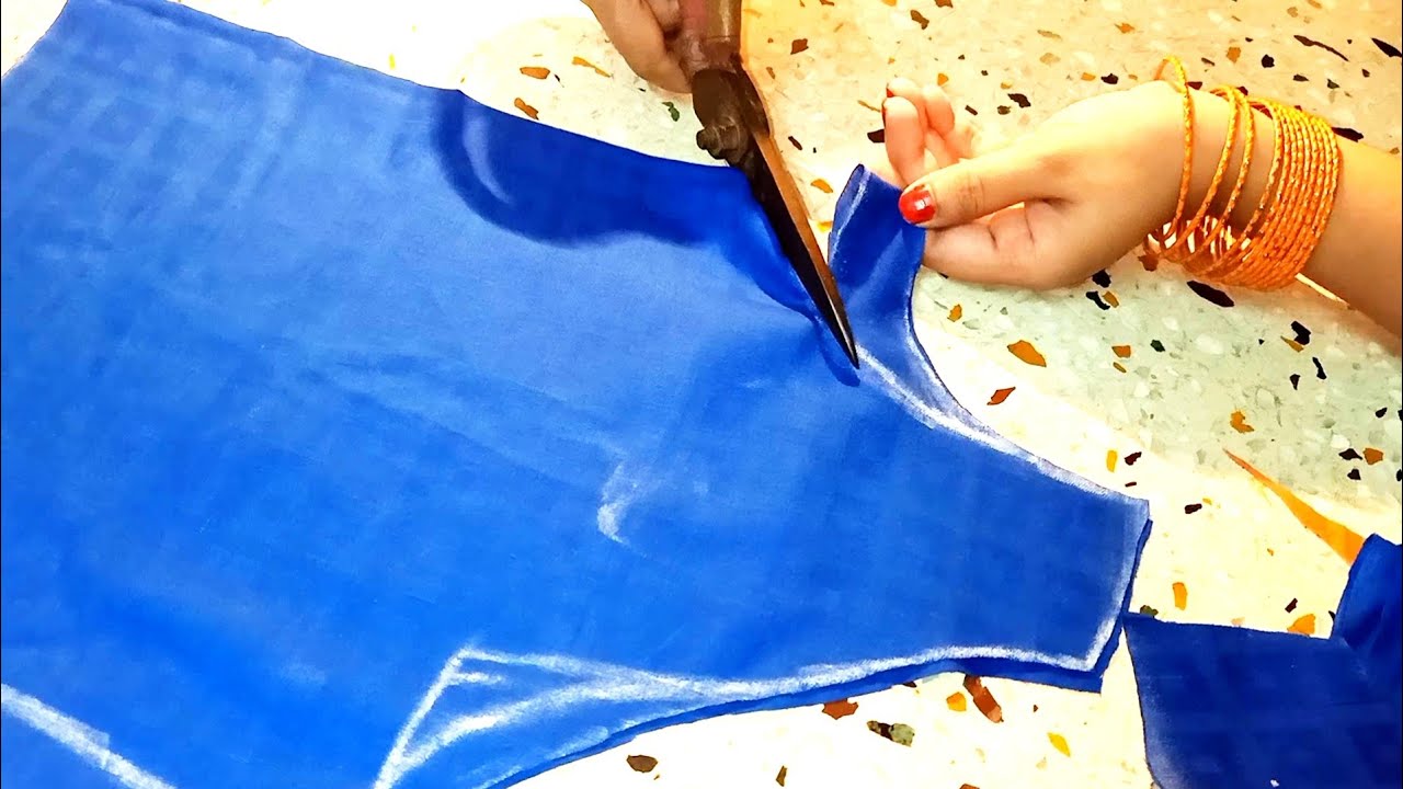 6 Kali Anarkali cutting easy steps Part - 1 - YouTube