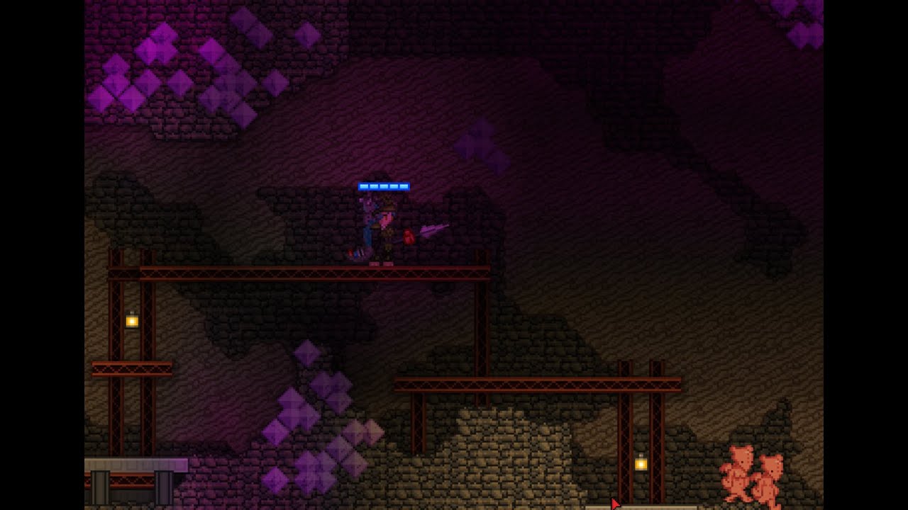 starbound arcane mod playtrough ep2 - first boss first death - YouTube