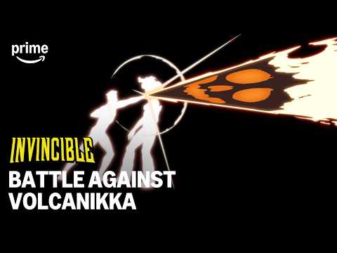 Invincible and Satan Battle Against Volcanikka | Invincible Season 4 | Prime Video