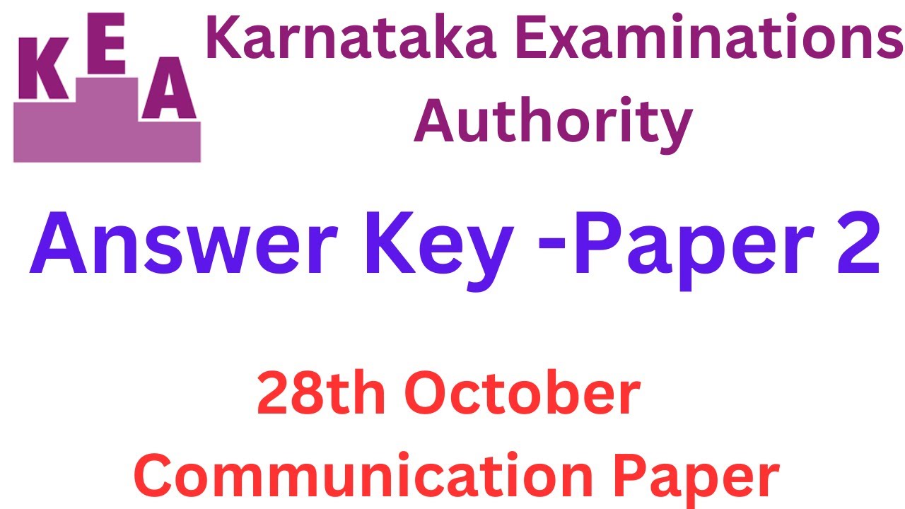 2023 KEA Answer Key Released - Communication Paper - YouTube