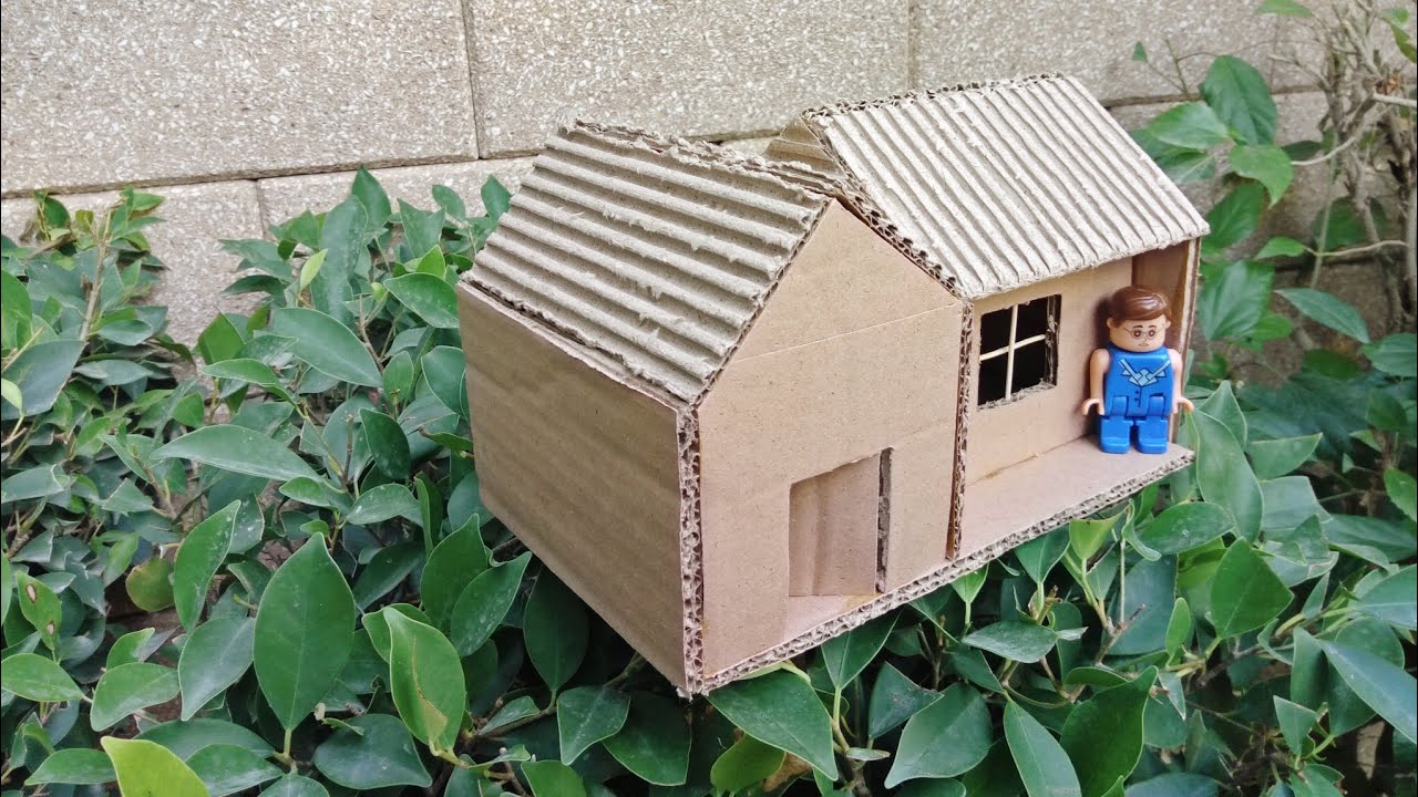 Cardboard House | Beautiful Small Cardboard House | Cardboard Crafts ...