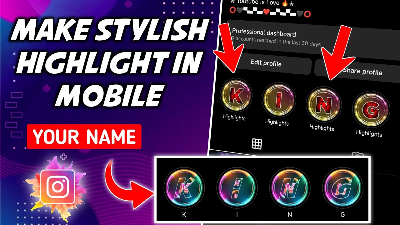 Make Attractive Name Highlights for Instagram | Instagram Highlight ...
