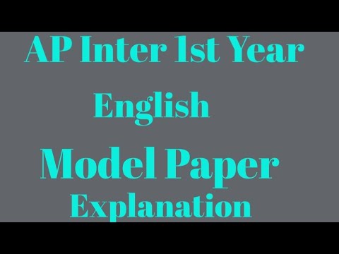 AP (2020) Intermediate 1st Year English Model Question Paper Complete ...