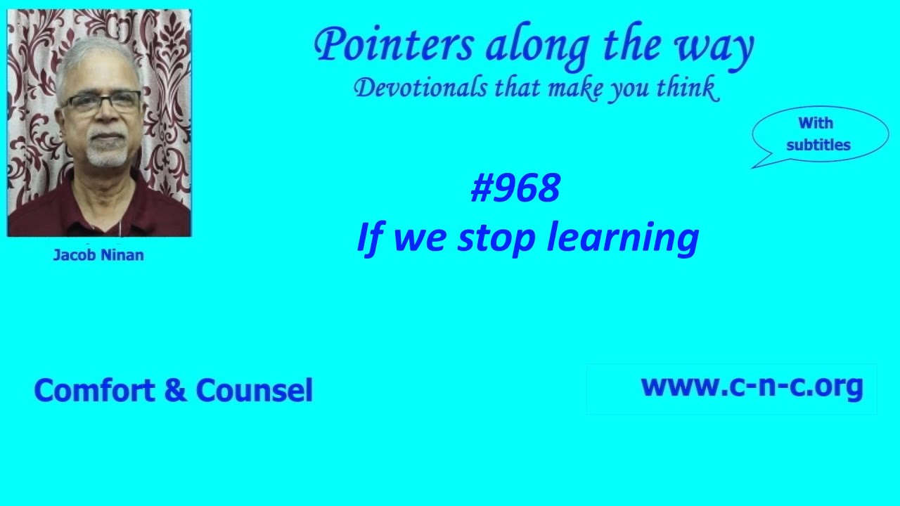 If we stop learning - Pointers along the way #968 - YouTube