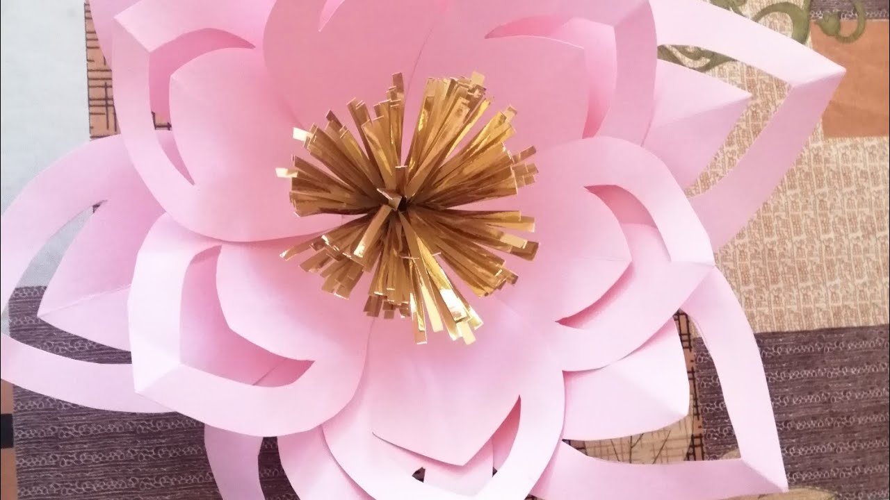 Diy- flores gigantes en cartulina paso a paso /flores de papel - YouTube